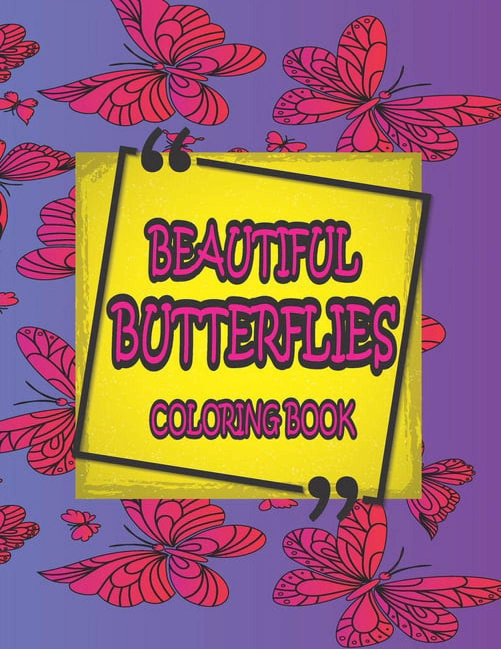 Beautiful Butterflies Coloring Book: Fantasy Mandala Design and Fancy ...