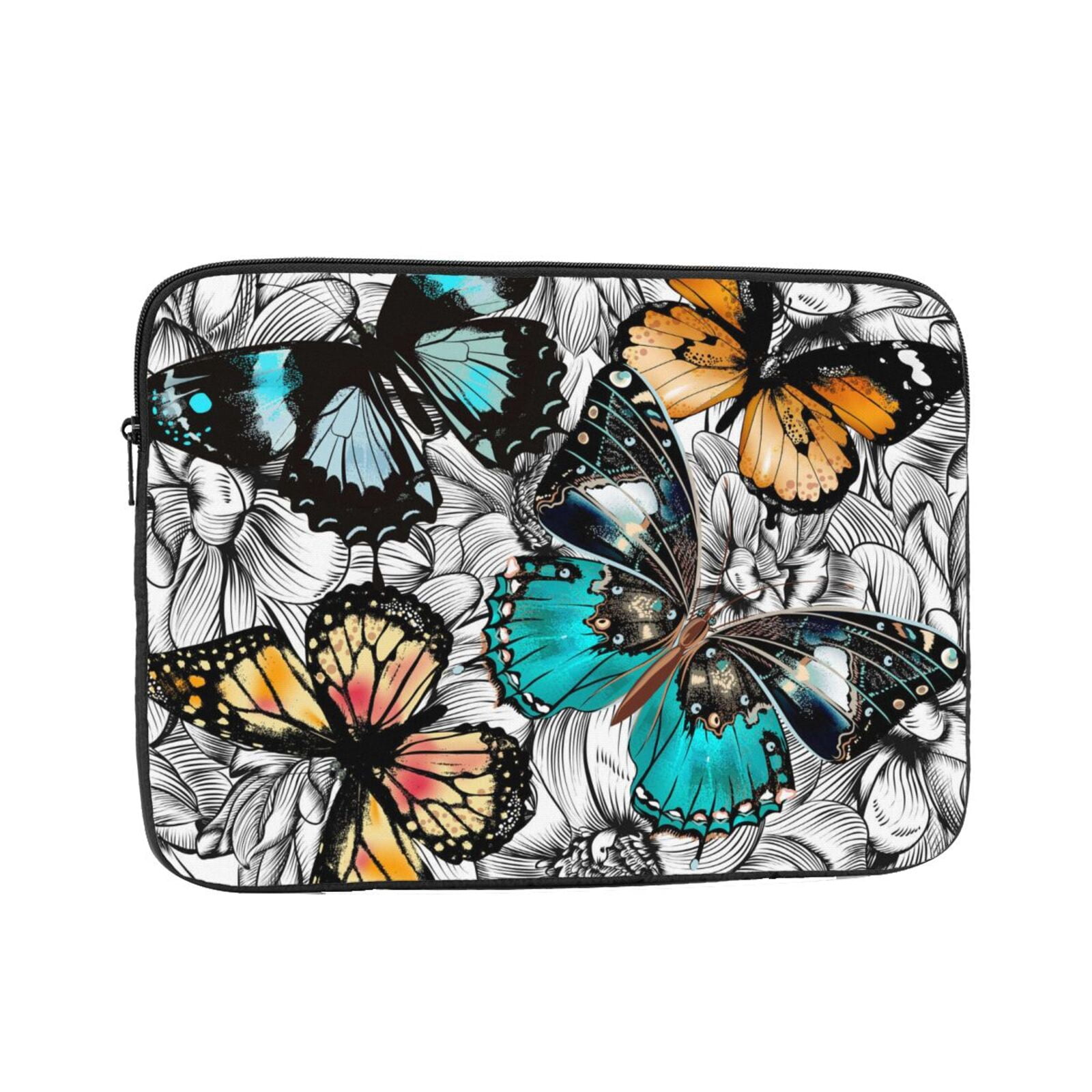 Beautiful Butterflies Flowers Vintage 17 inch Portable Laptop Sleeve ...