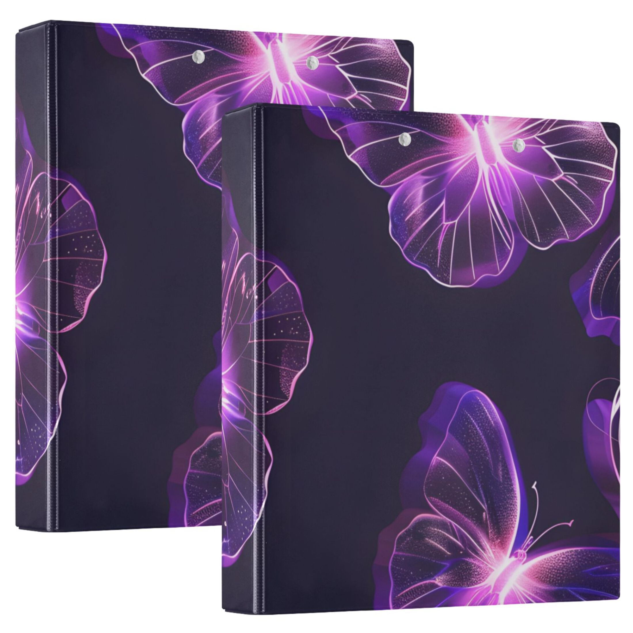 Beautiful Butterflies Outline 3 Ring Hardcover Binders 1.5" Round Rings ...