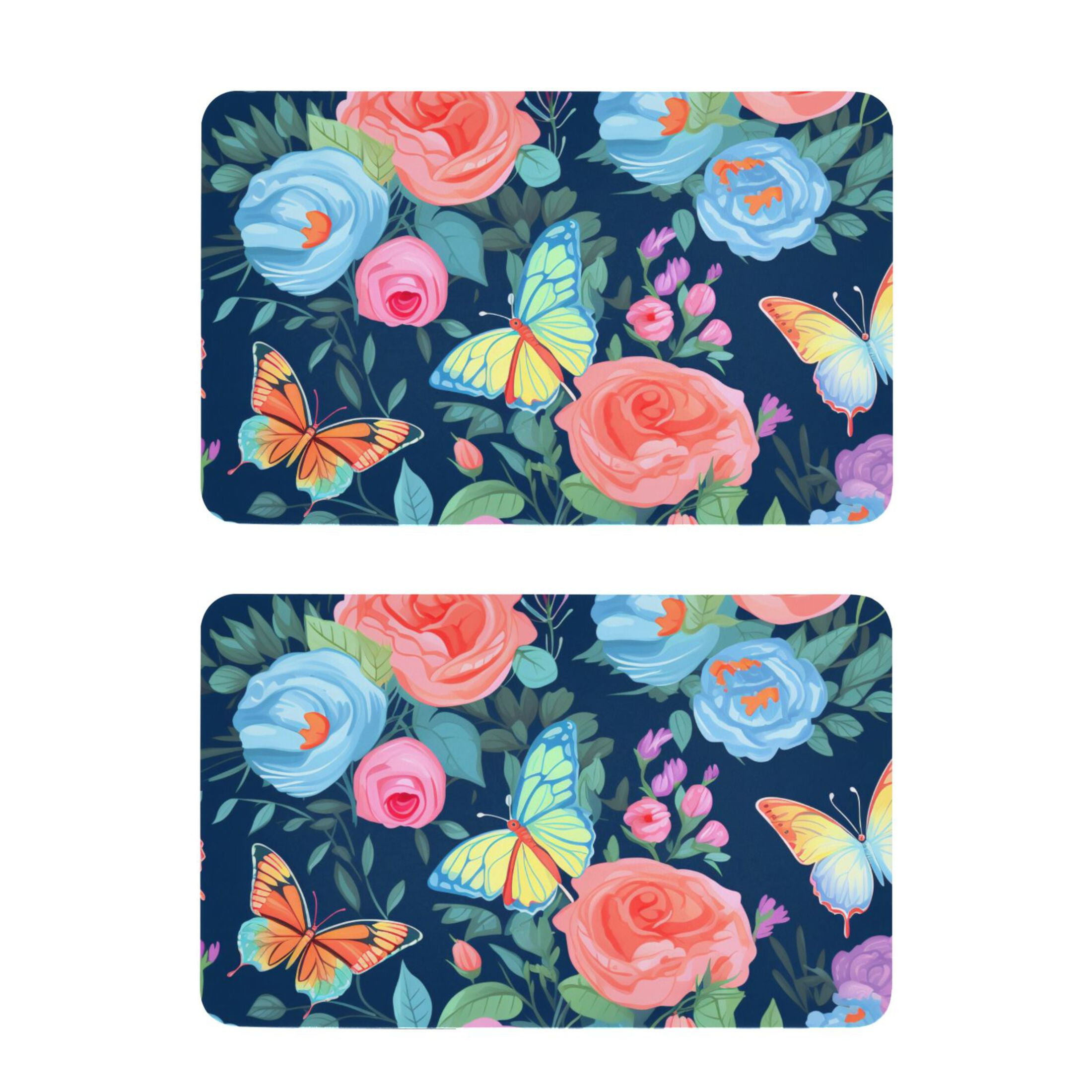 Beautiful Butterflies Roses Fridge Magnets Sticker Refrigerator ...