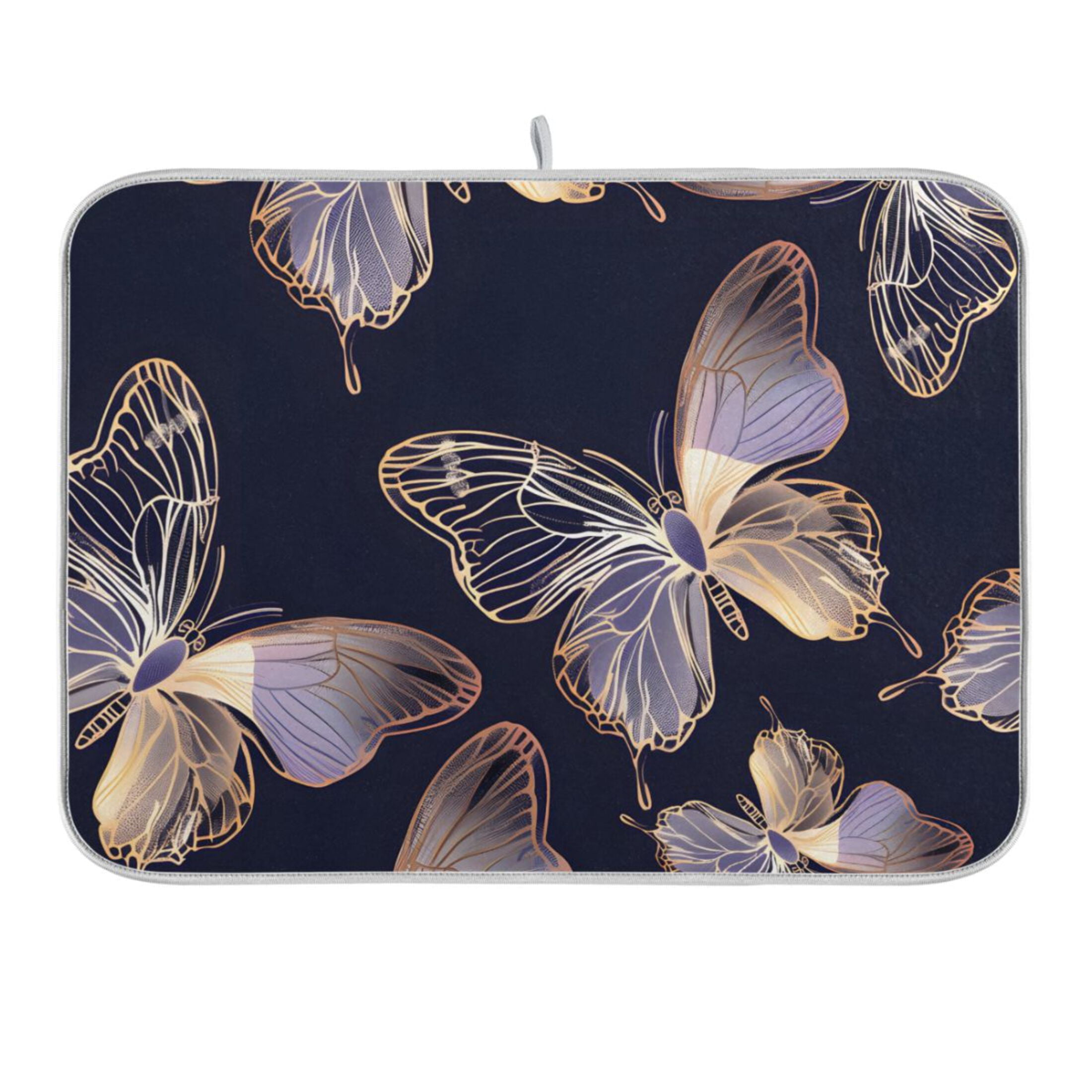 Beautiful Butterflies Silhouette Dish Drying Mat for Kitchen Counter ...