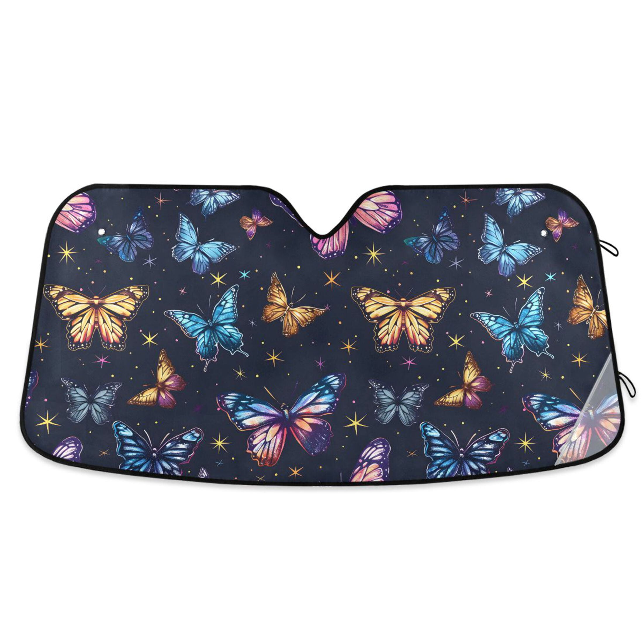 Beautiful Butterflies and Star Car Windshield Sun Shade Foldable Car ...
