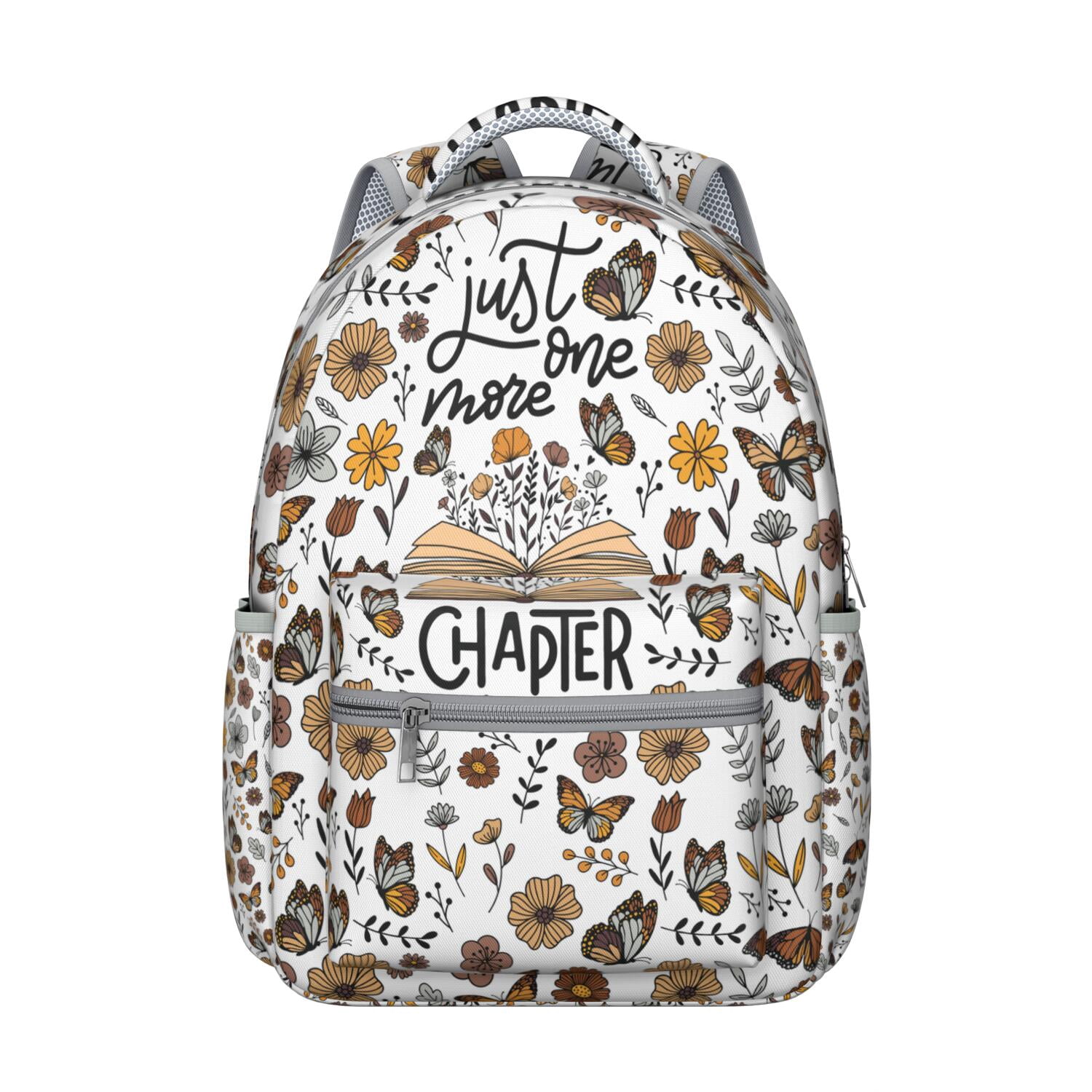 "Beautiful Butterfly Design Backpack - Roomy School Bag with 15 Inch ...