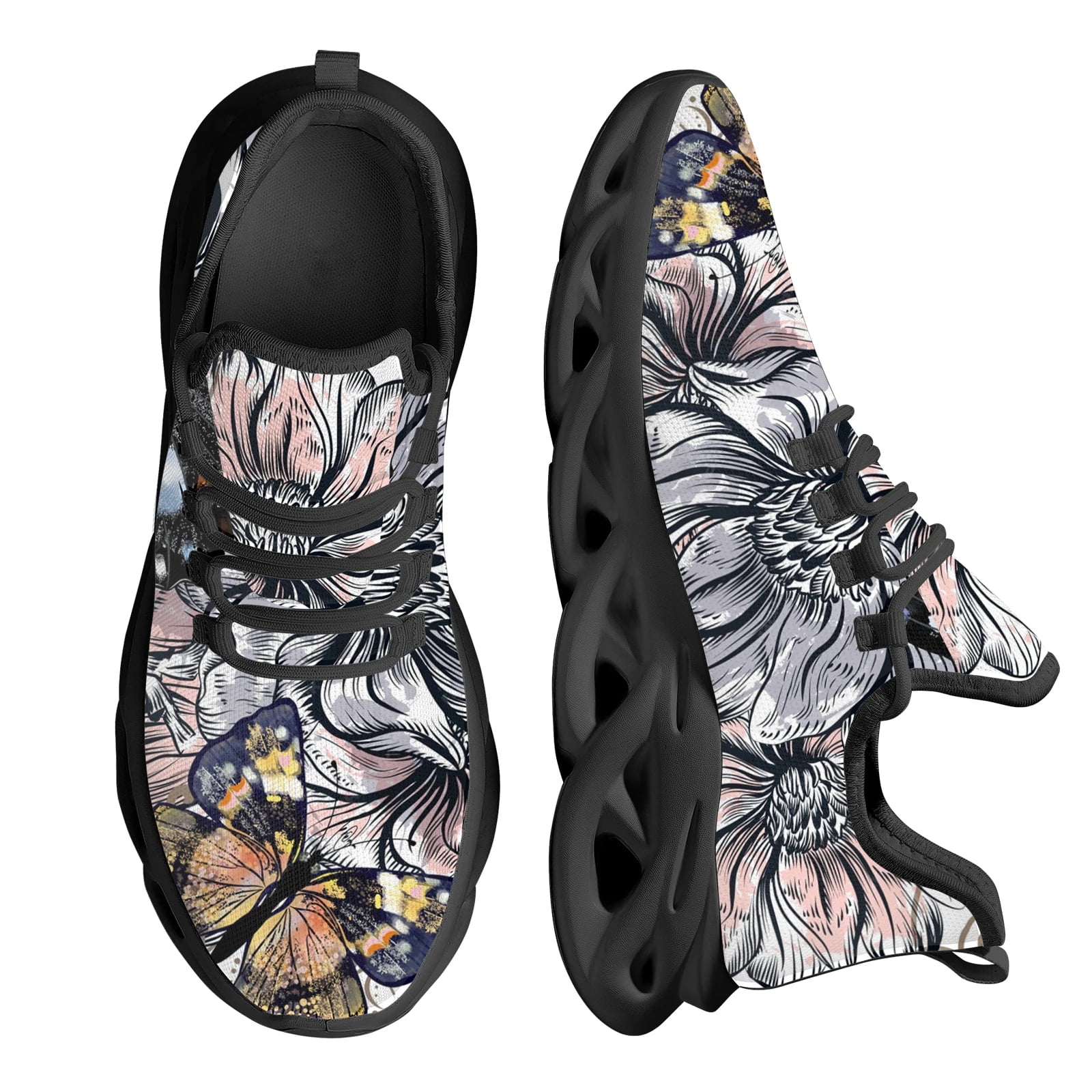 Beautiful Butterfly Design Women's Shoes Monarch Butterfly Knitted ...