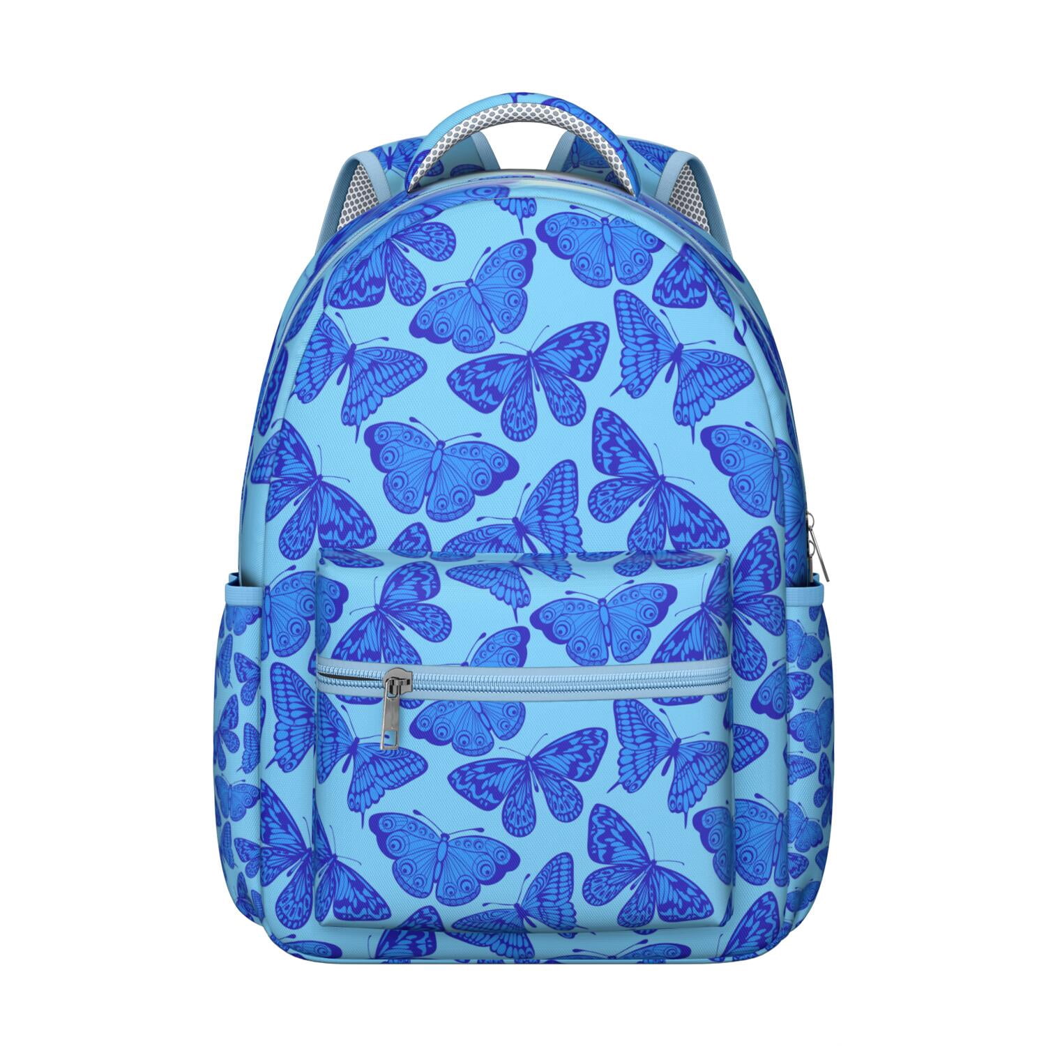 "Beautiful Butterfly Print Backpack - Large Capacity School Bag with ...