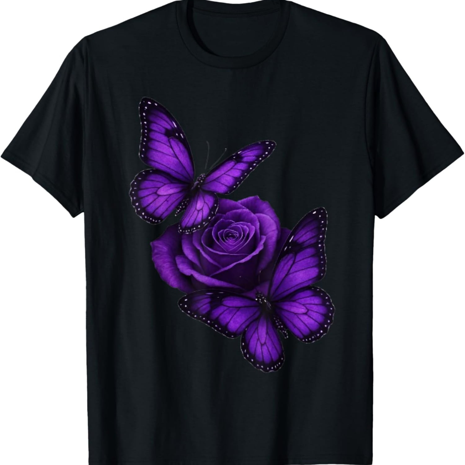 Beautiful Butterfly Purple Rose Butterfly Lovers Gif Wo T-shtir ...