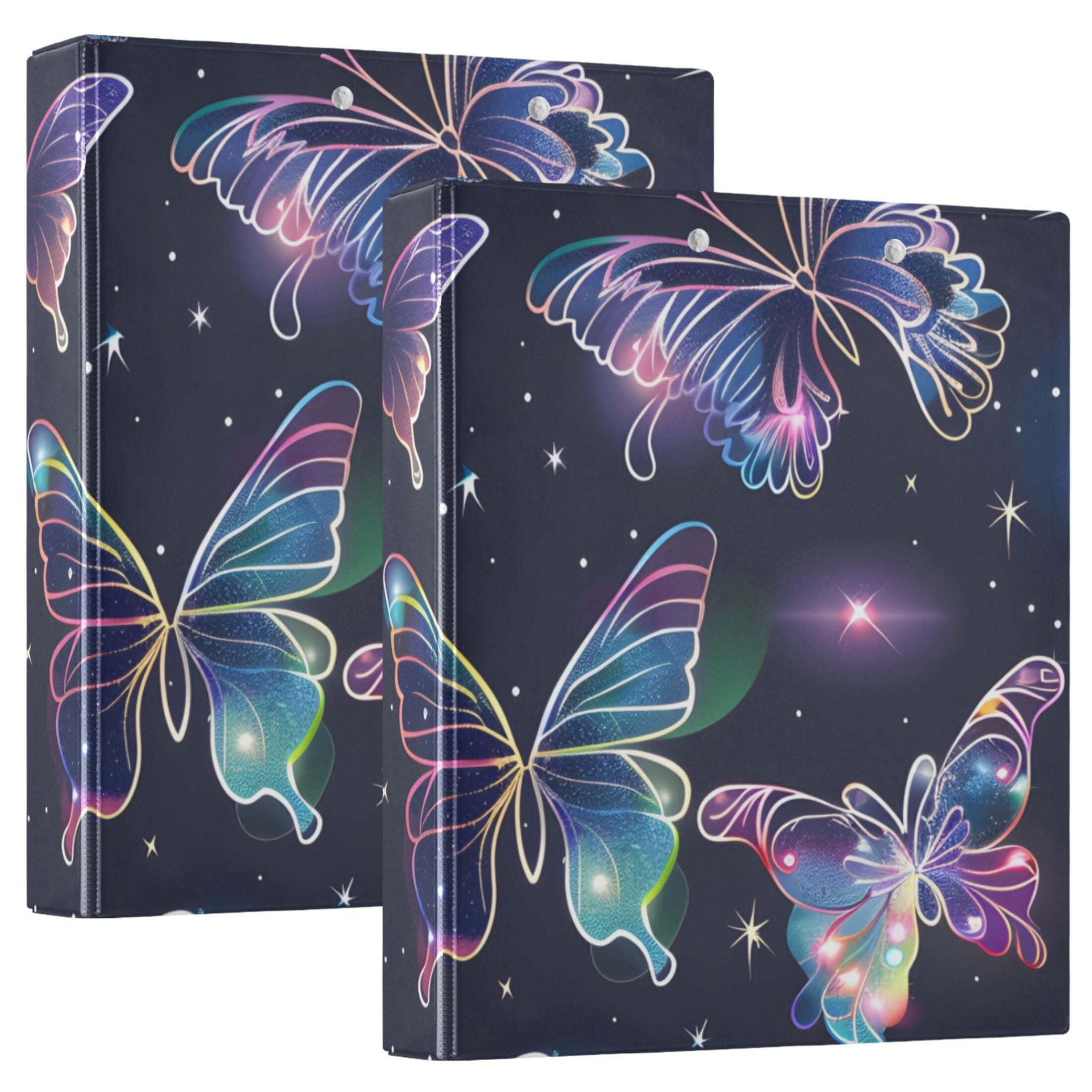 Beautiful Butterfly in Shiny Hardcover 3 Ring Binder 1.5 inch Round ...