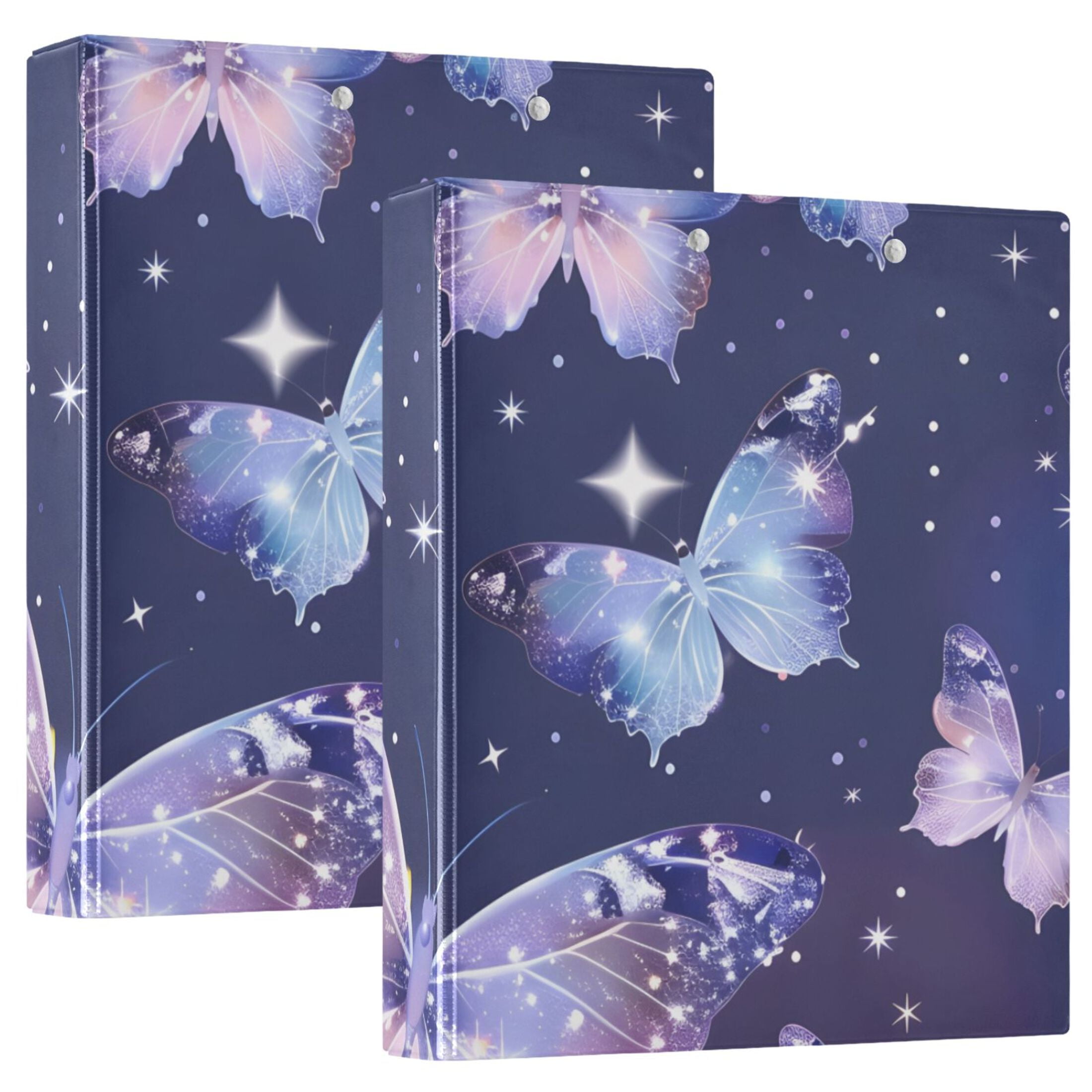 Beautiful Butterfly with Shiny Hardcover 3 Ring Binder 1.5 inch Round ...