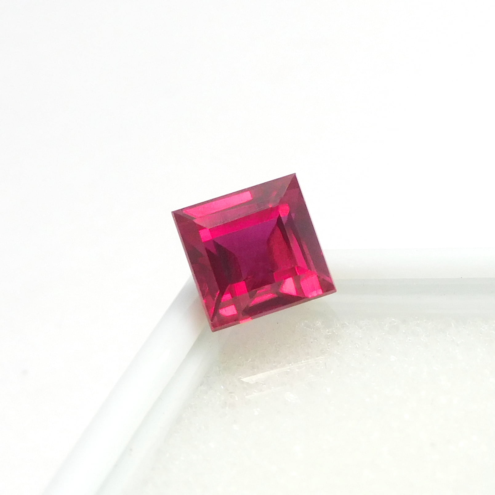 Beautiful CERTIFIED 4.00 Ct Square Cut Red Ruby Natural Loose Gemstone ...