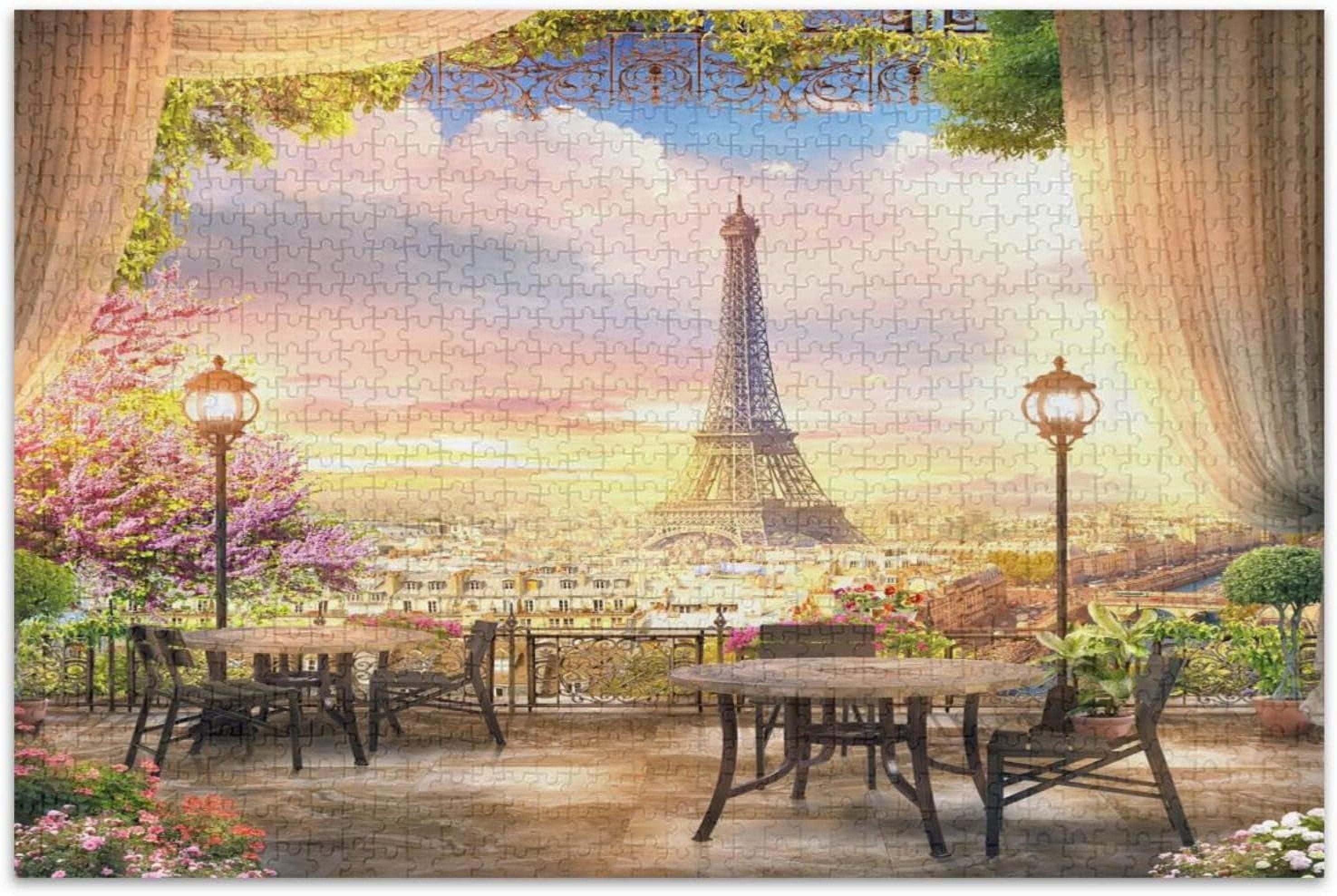 Beautiful Cafe Balcony View Eiffel Tower Paris City Building 1000 Pcs ...