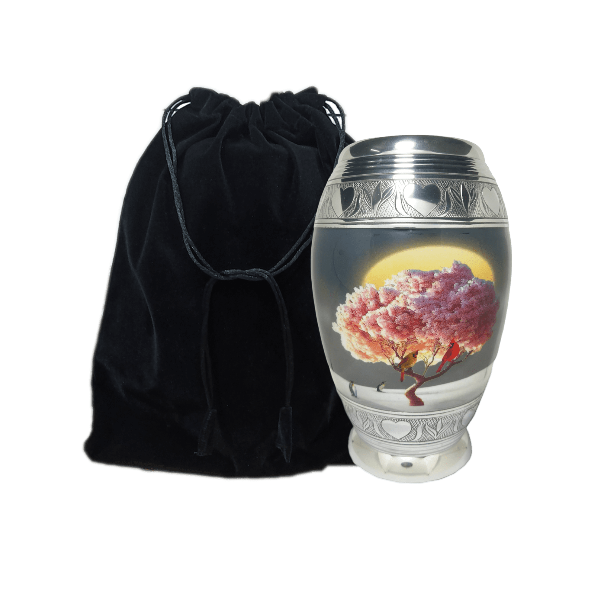 Beautiful Cardinal Bird With Penguin Cremation Urn Funeral Urn For ...