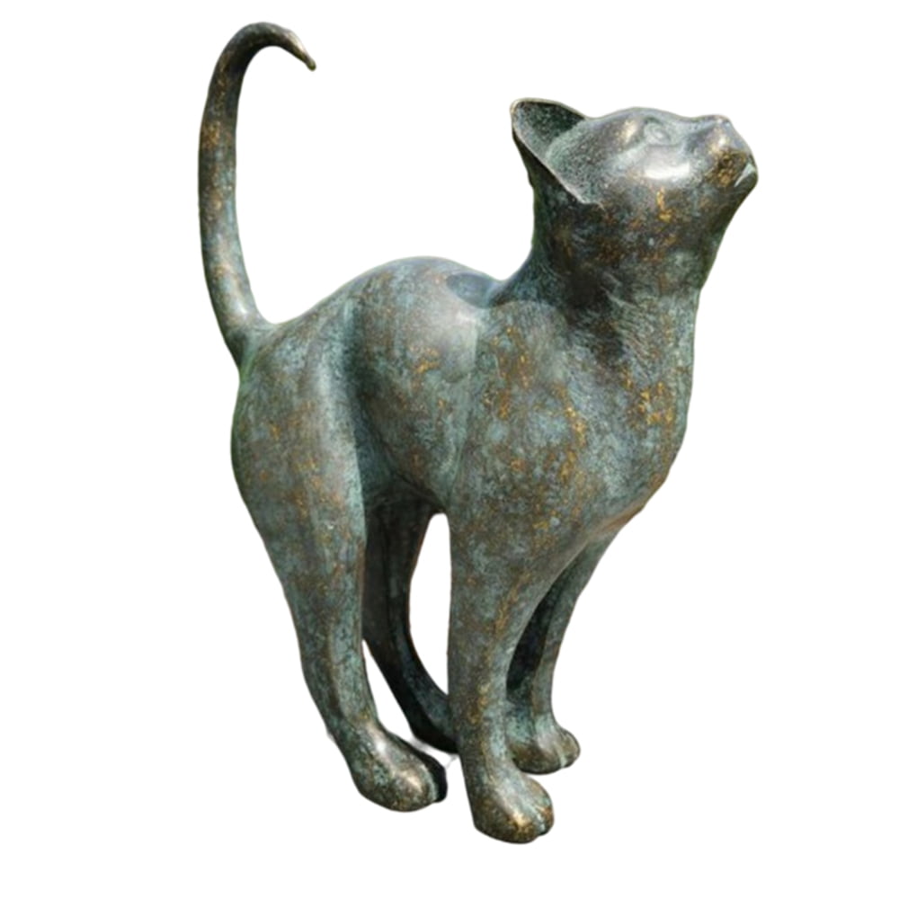 Vintage Resin Cat Statue - Handicraft Animal Figurine for Home, Garden ...