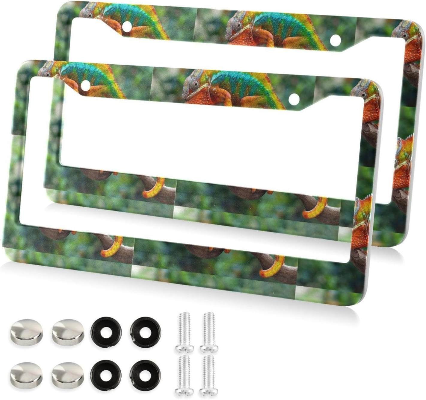 Beautiful Chameleon Panther License Plate Frame, Decorative Aluminum ...