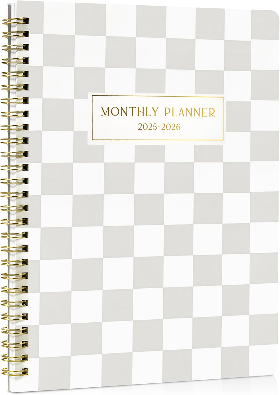 Beautiful Checkered 2025-2026 Monthly Planner and Calendar Book - To Do List Notebook That ...