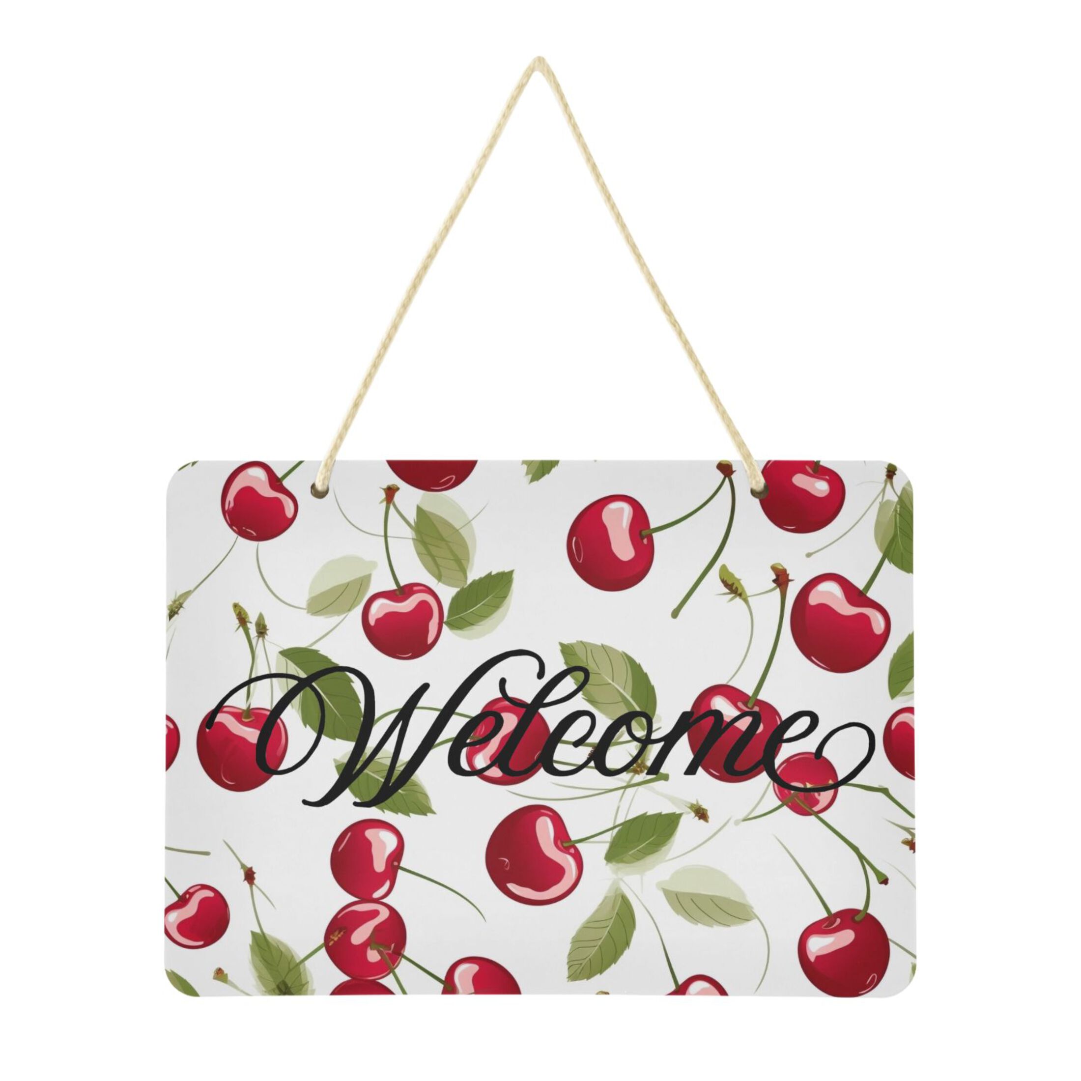 Beautiful Cherry Fruits Welcome Sign Front Door PVC 14x10 inch Hanger ...
