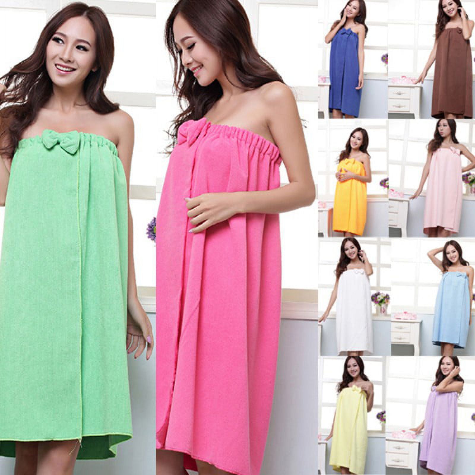 Beautiful Chic Women Soft Bath Towel Robe Bathrobe Body Spa Bath Bow ...