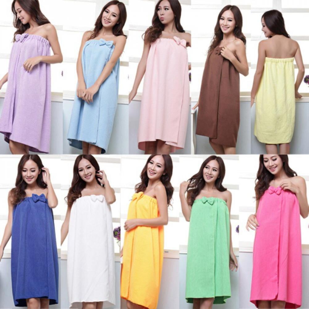 Beautiful Chic Women Soft Bath Towel Robe Bathrobe Body Spa Bath Bow ...