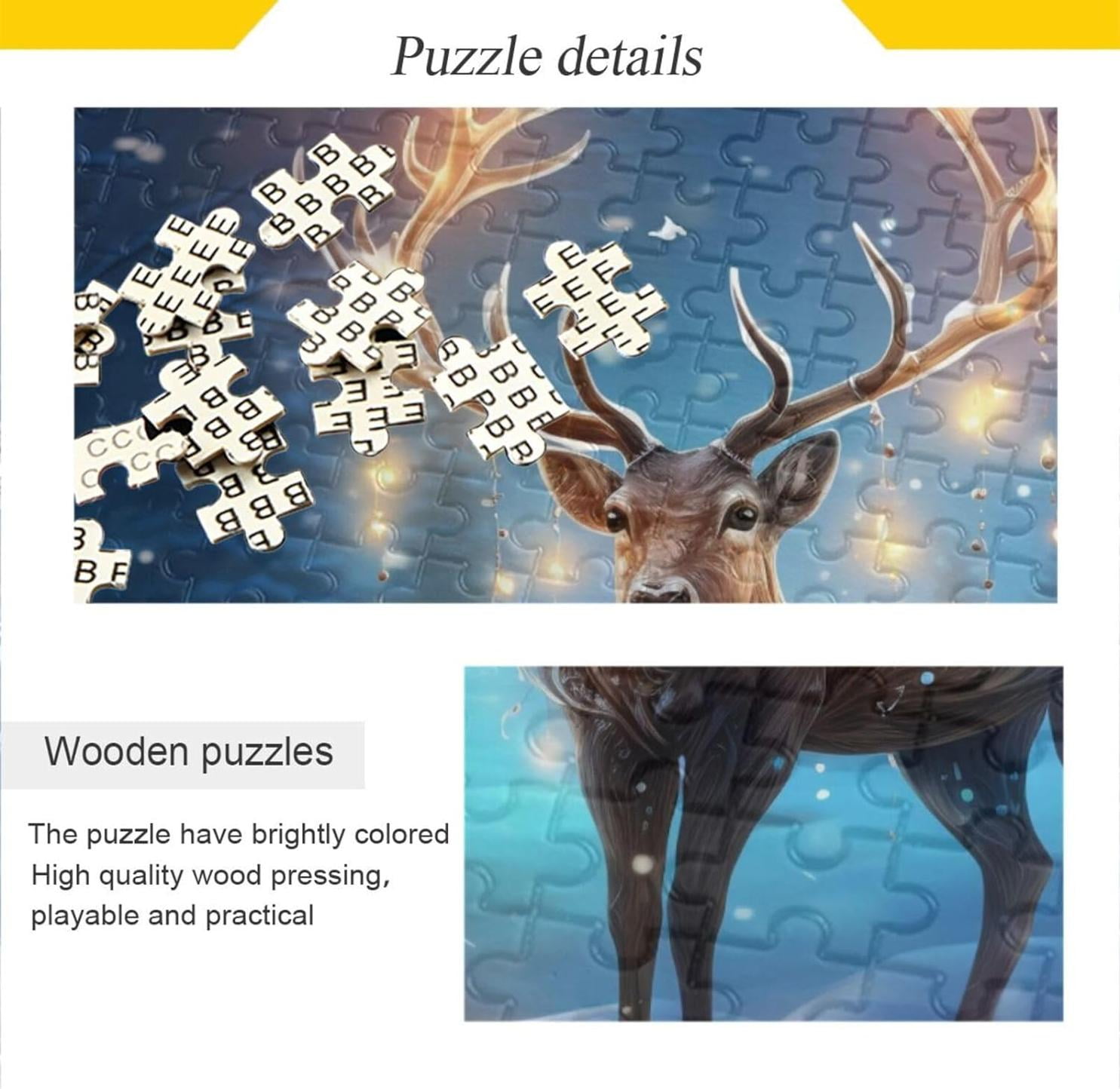 Beautiful Christmas Deer Jigsaw Puzzle 500 Pieces, Zigsaw with Storage ...