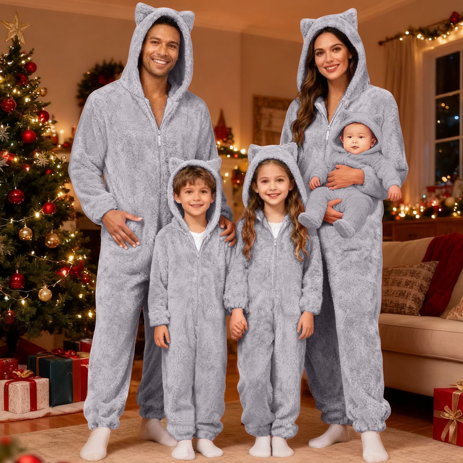 Beautiful Christmas Family Pajamas Matching Sets Christmas Print Comfy ...