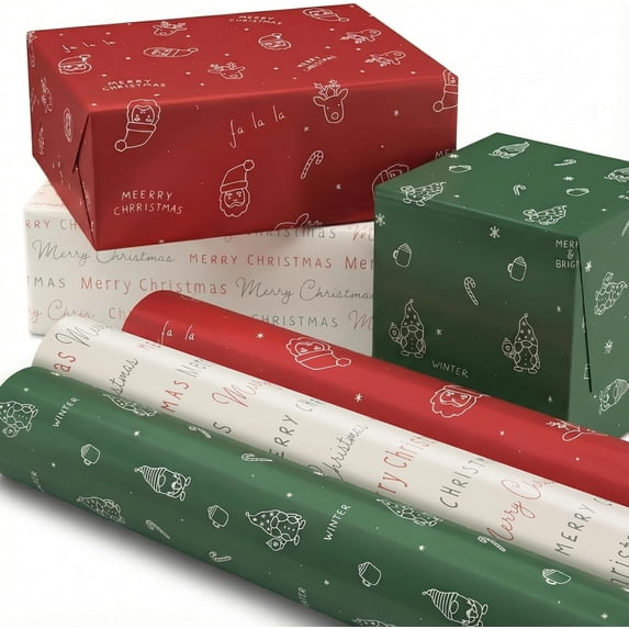 Beautiful Christmas Gift Wrapping Paper Rolls For Small & Medium Size ...