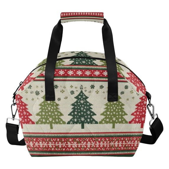 Beautiful Christmas Pattern with Tree and Snowflakes Insulated Lunch ...