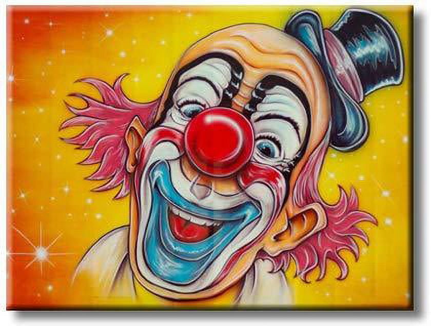 Beautiful Circus Clown Modern Picture on Stretched Canvas, Wall Art ...