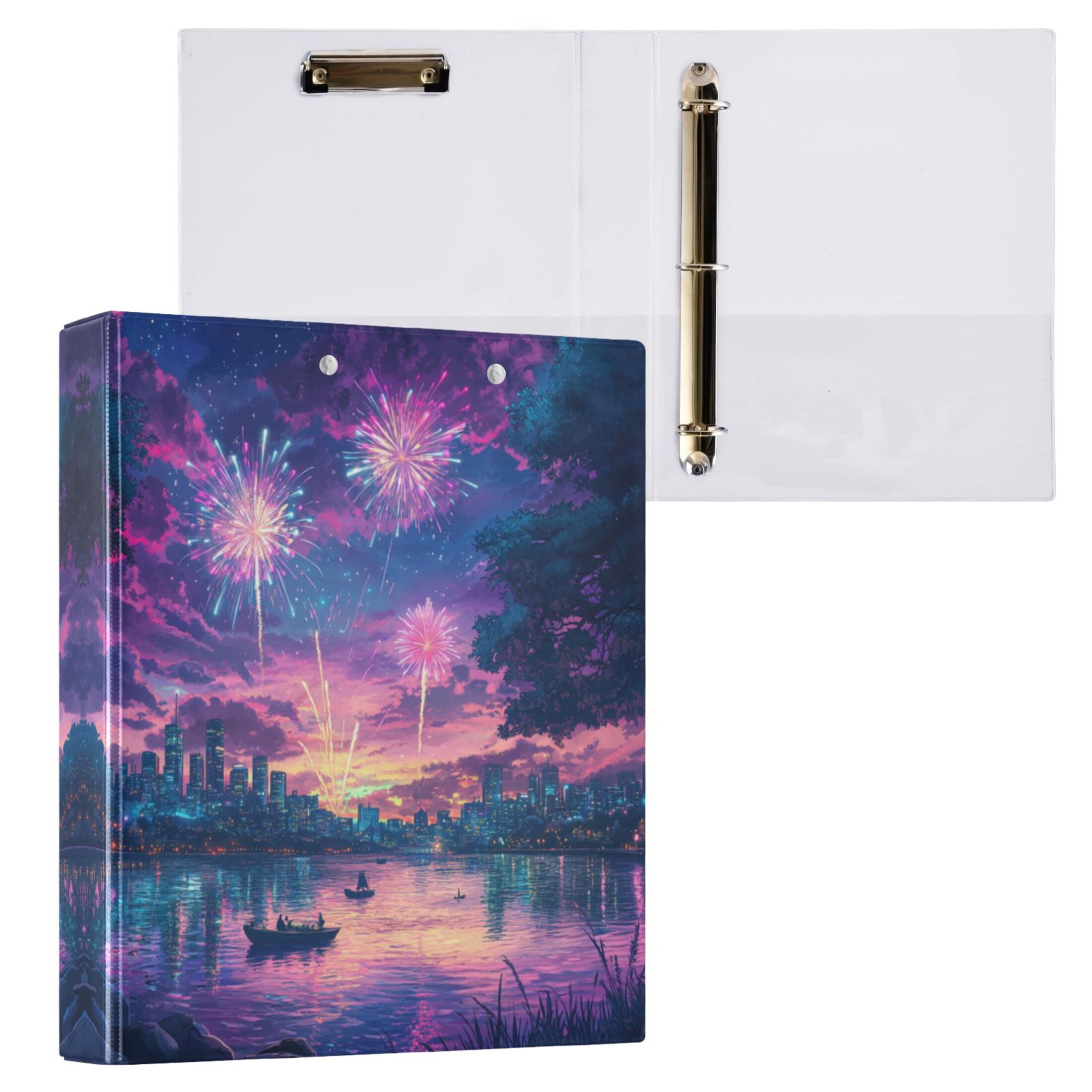 Beautiful City 3 Ring Hardcover Binders 1.5in Round Rings for Letter ...