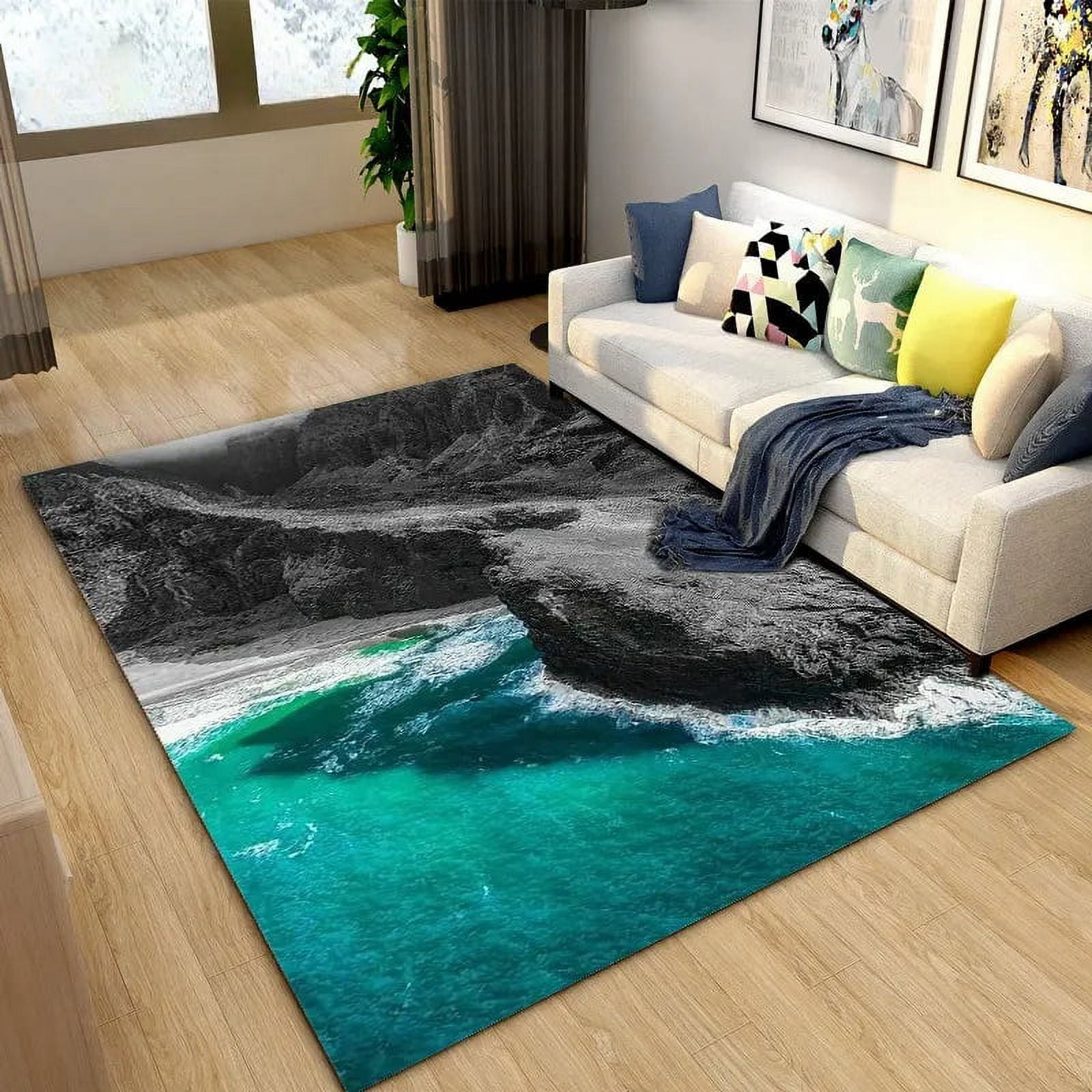 Beautiful Coastline Scenery Carpet for Living Room Bedroom Nursery Room ...