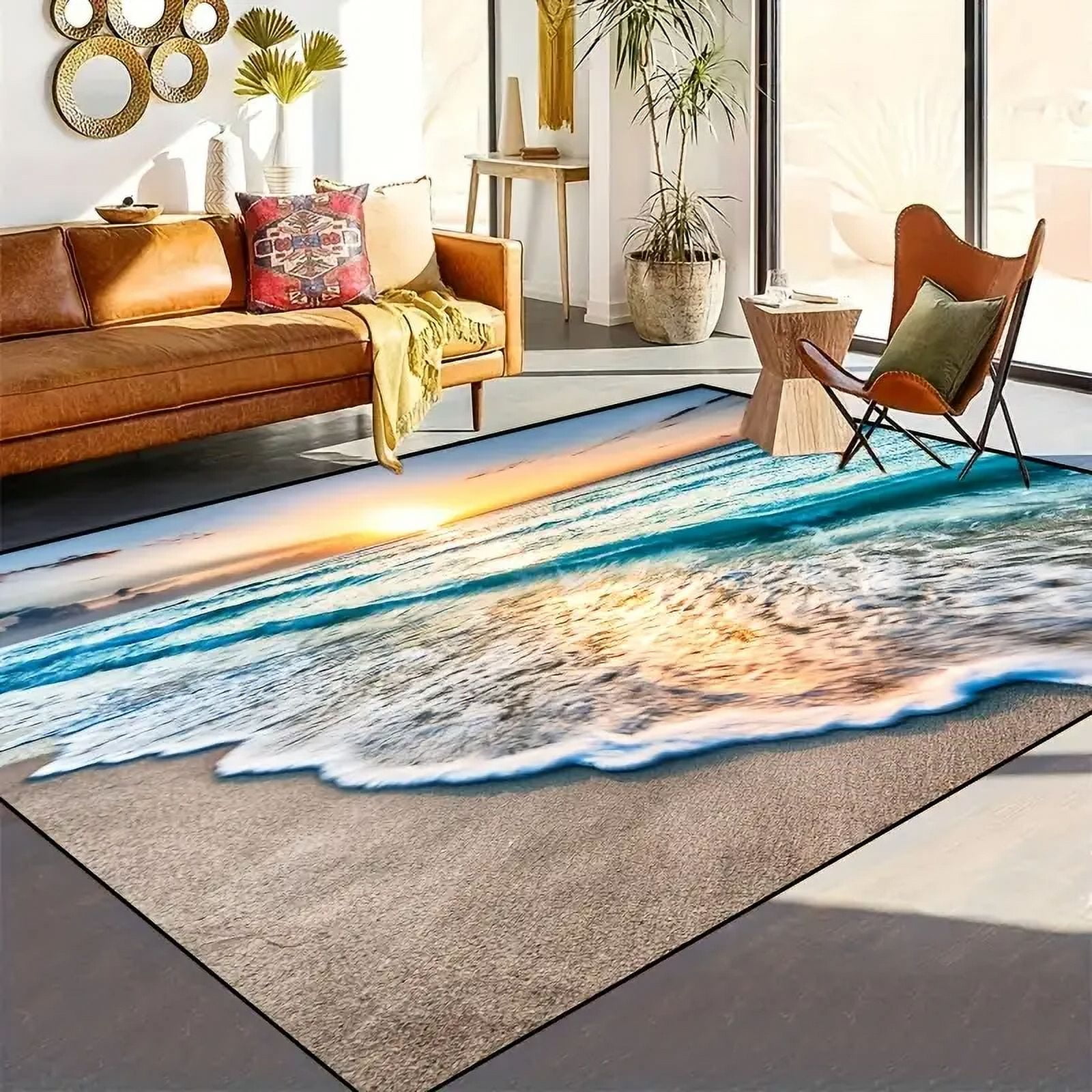 Beautiful Coastline Scenery Carpet for Living Room Bedroom Nursery Room ...