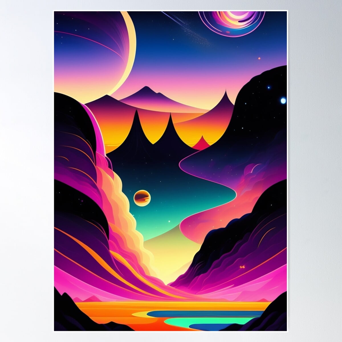 Beautiful Colorful Abstract Vector Illustration Digital Art Curls And ...