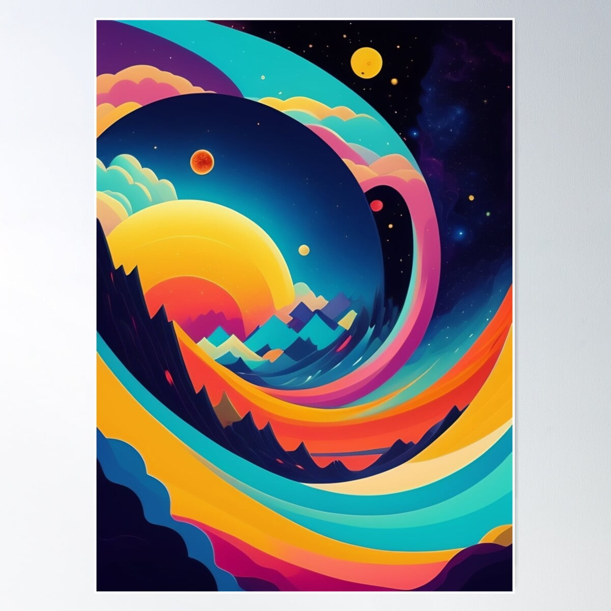 Beautiful Colorful Abstract Vector Illustration Digital Art Curls And ...