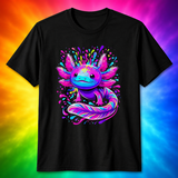 Beautiful Colorful Artistic Axolotl Amphibian Art Unisex T-Shirt Size S ...
