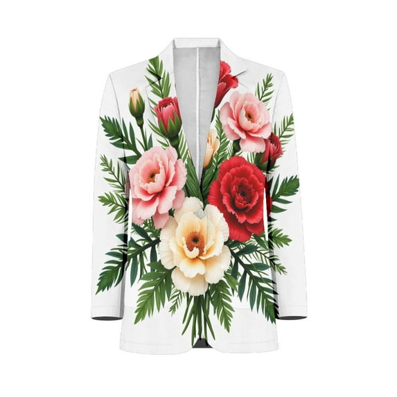 Beautiful Colorful Flower Bouquet Men Blazers Slim Clothing Summer ...