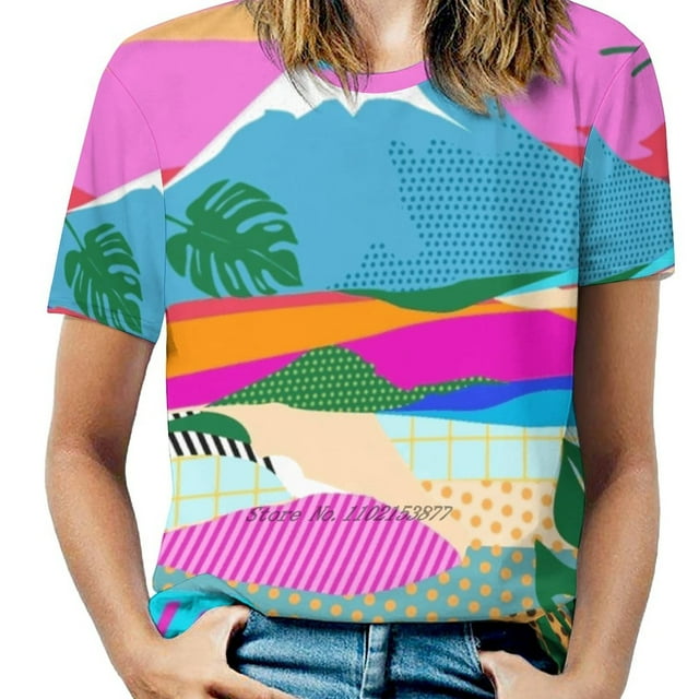 Beautiful Colors Scenery Women Print T-Shirt Summer Casual Tops ...