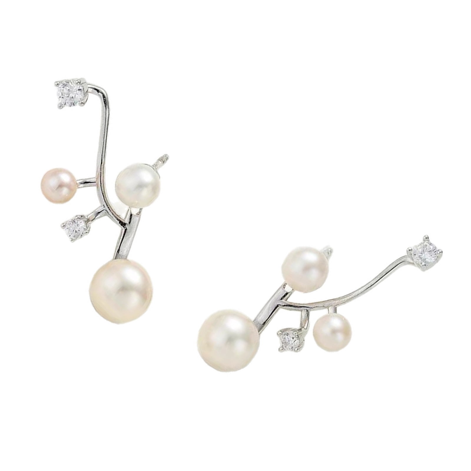 Beautiful Copper Earrings With Artificial Pearls And Zircon Stone ...