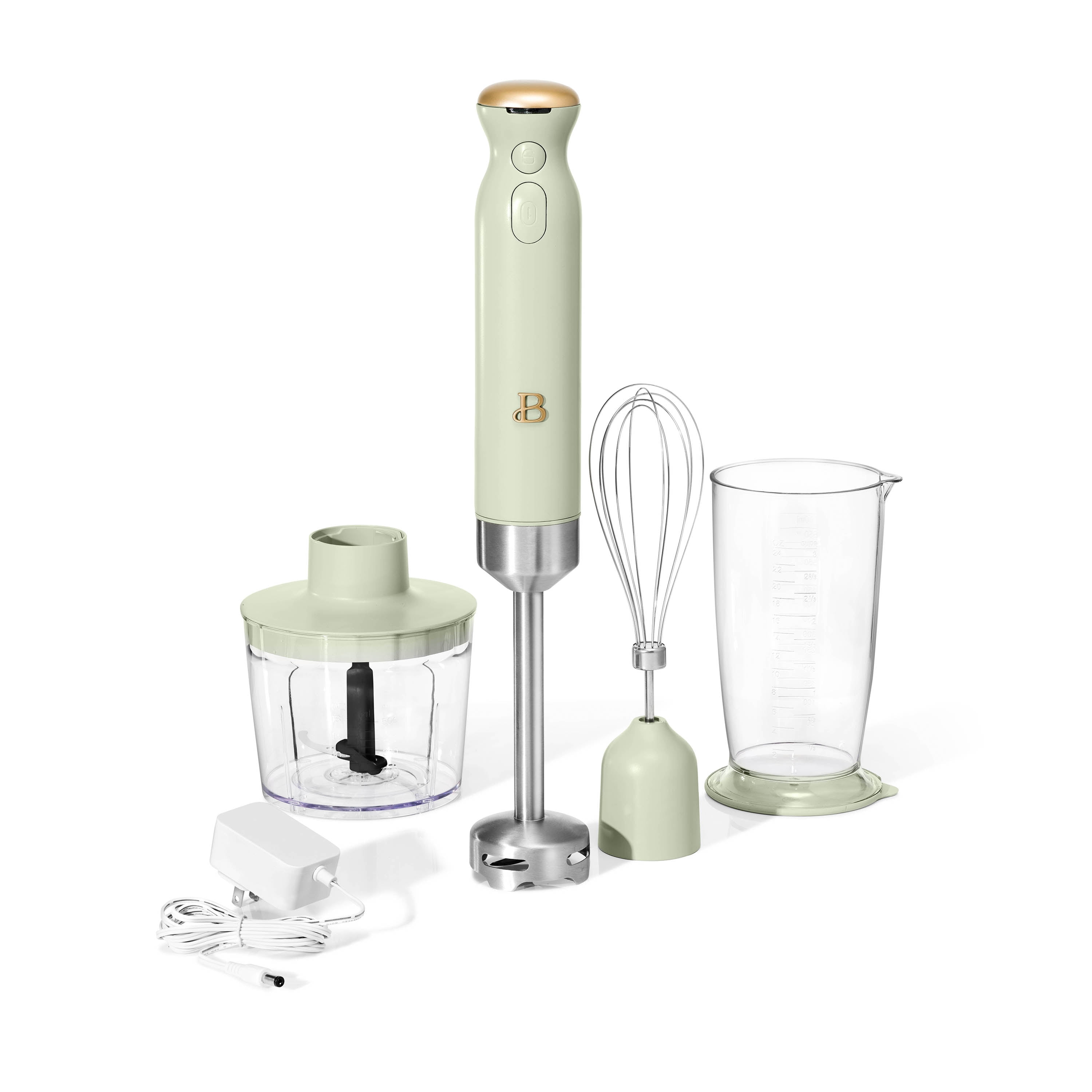 Beautiful Cordless Immersion Blender with Chopper, Whisk & Measuring ...