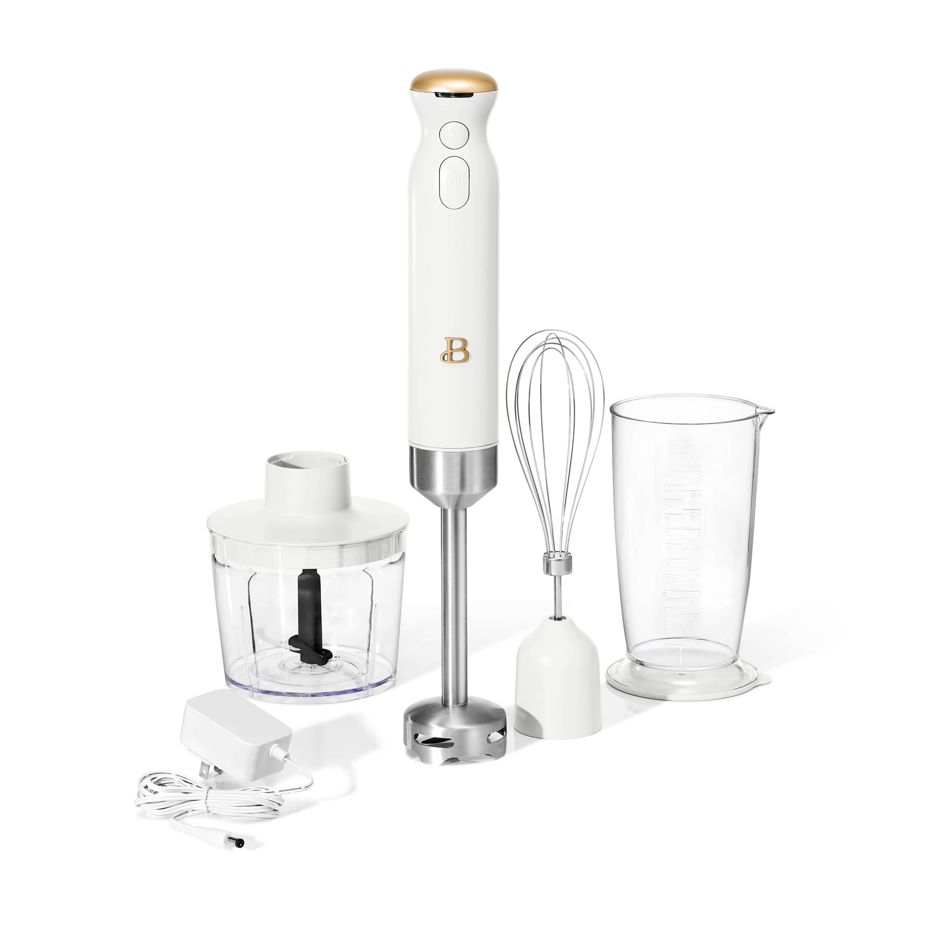 Beautiful Cordless Immersion Blender with Chopper, Whisk & Measuring ...