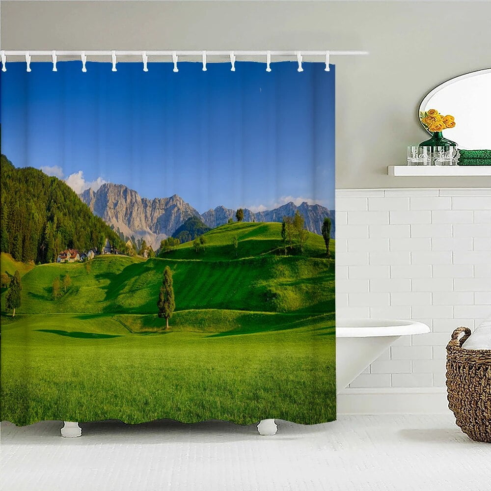 Beautiful Countryside Natural Landscape Fabric Shower Curtain ...