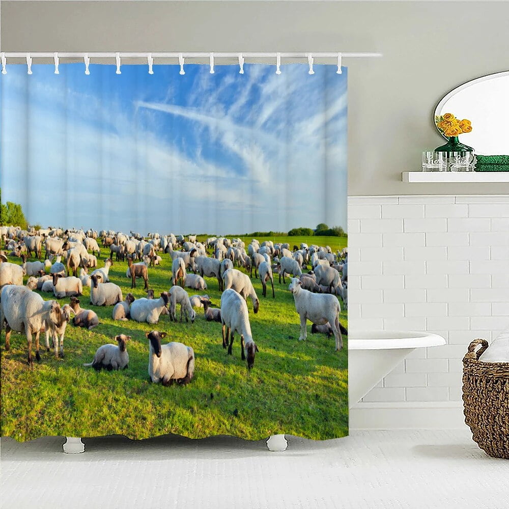 Beautiful Countryside Natural Landscape Fabric Shower Curtain ...