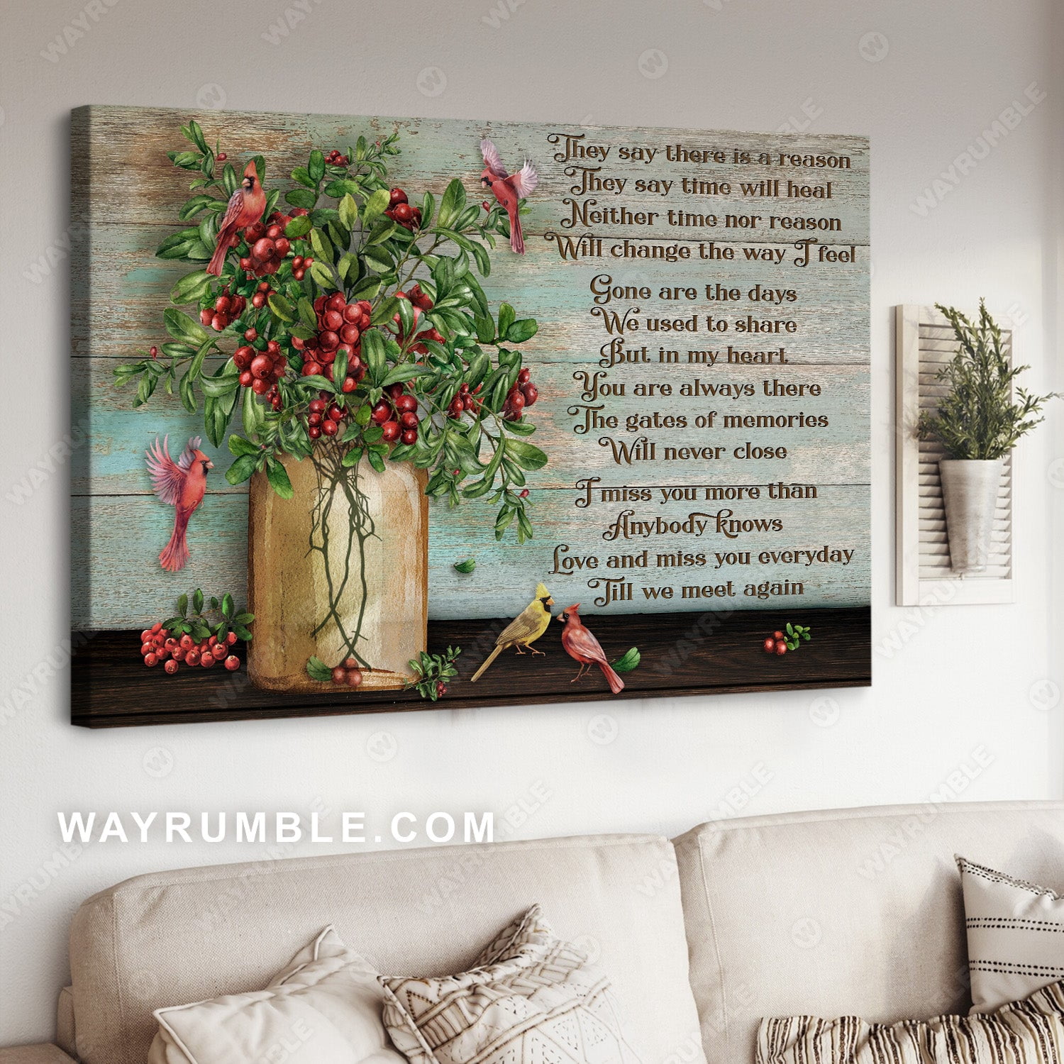 Beautiful Cranberry Painting Red Cardinal They Say There Is A Reason ...