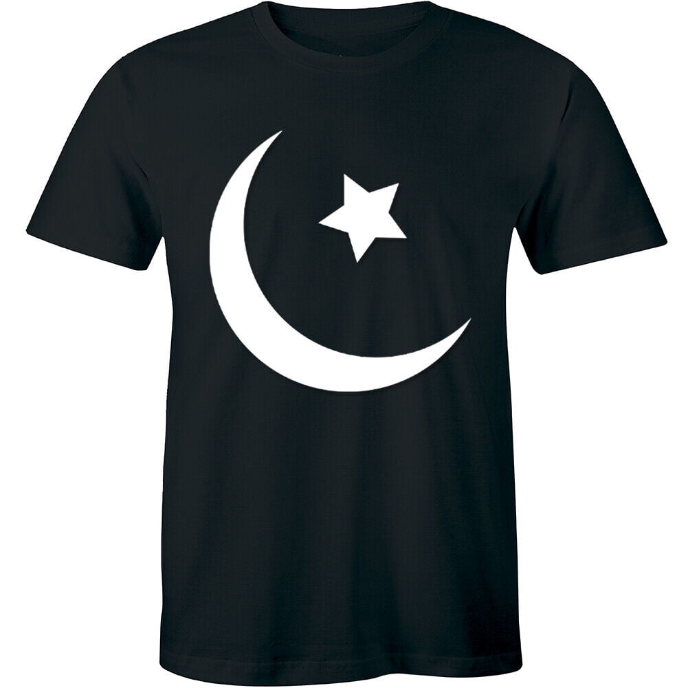 Beautiful Cresent Moon And Star Design Icon Silhouette Emoticon Men'S T ...