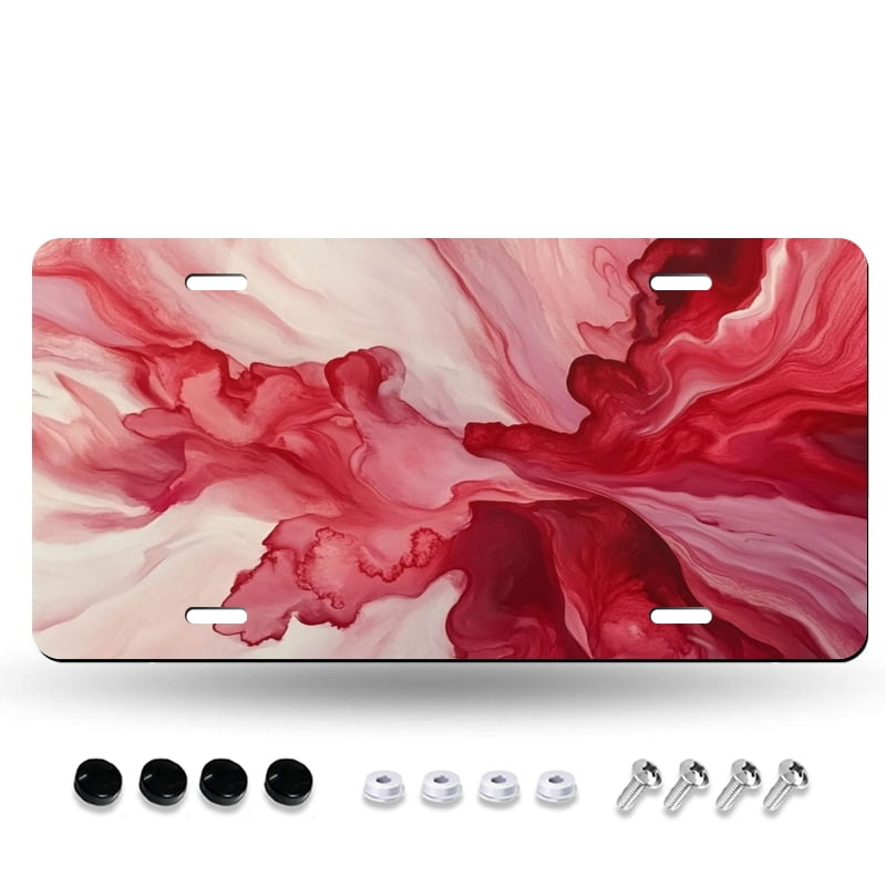 Beautiful Crimson - Pink Flow License Plate Frame, Decorative Novelty ...
