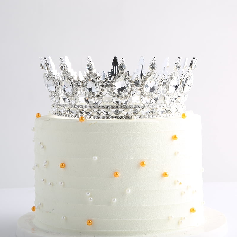 Beautiful Crystal Large Crown Cake Decoration Crown Cake Topper for ...