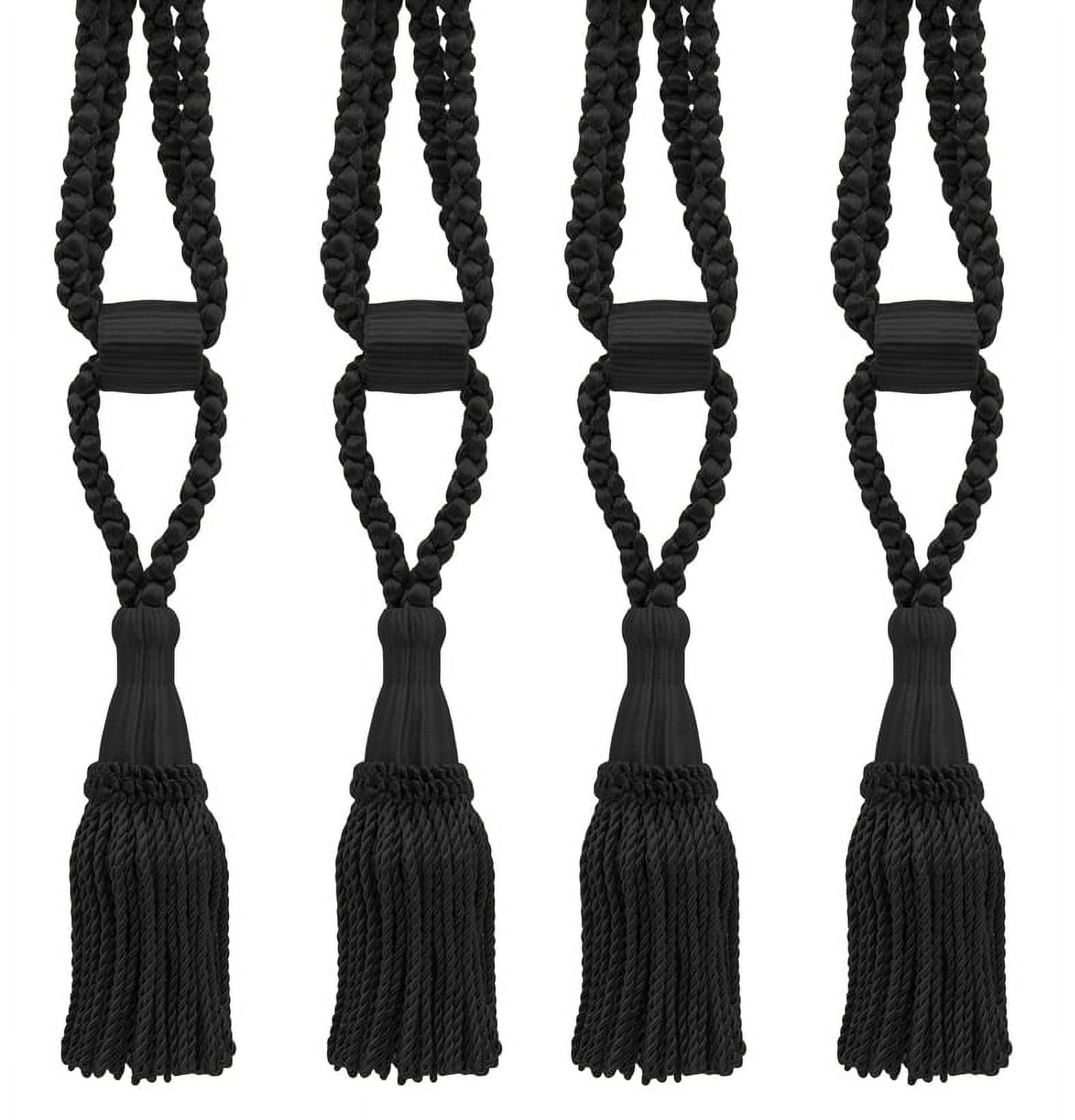 DECOPRO Beautiful Curtain & Drapery Tassel Tieback, Adjustable Cord ...