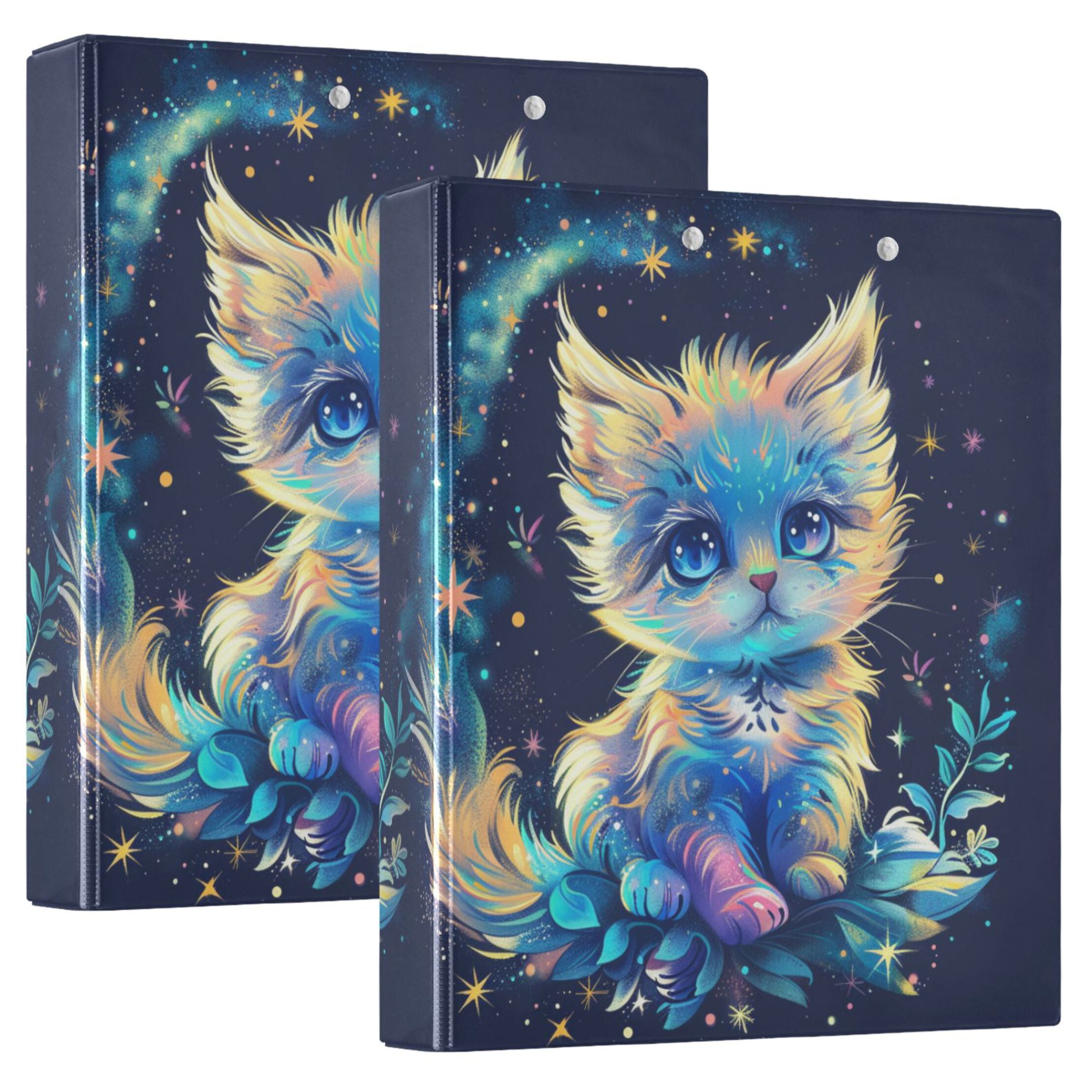 Beautiful Cute Cat Hardcover 3 Ring Binder 1.5 inch Round Rings with ...