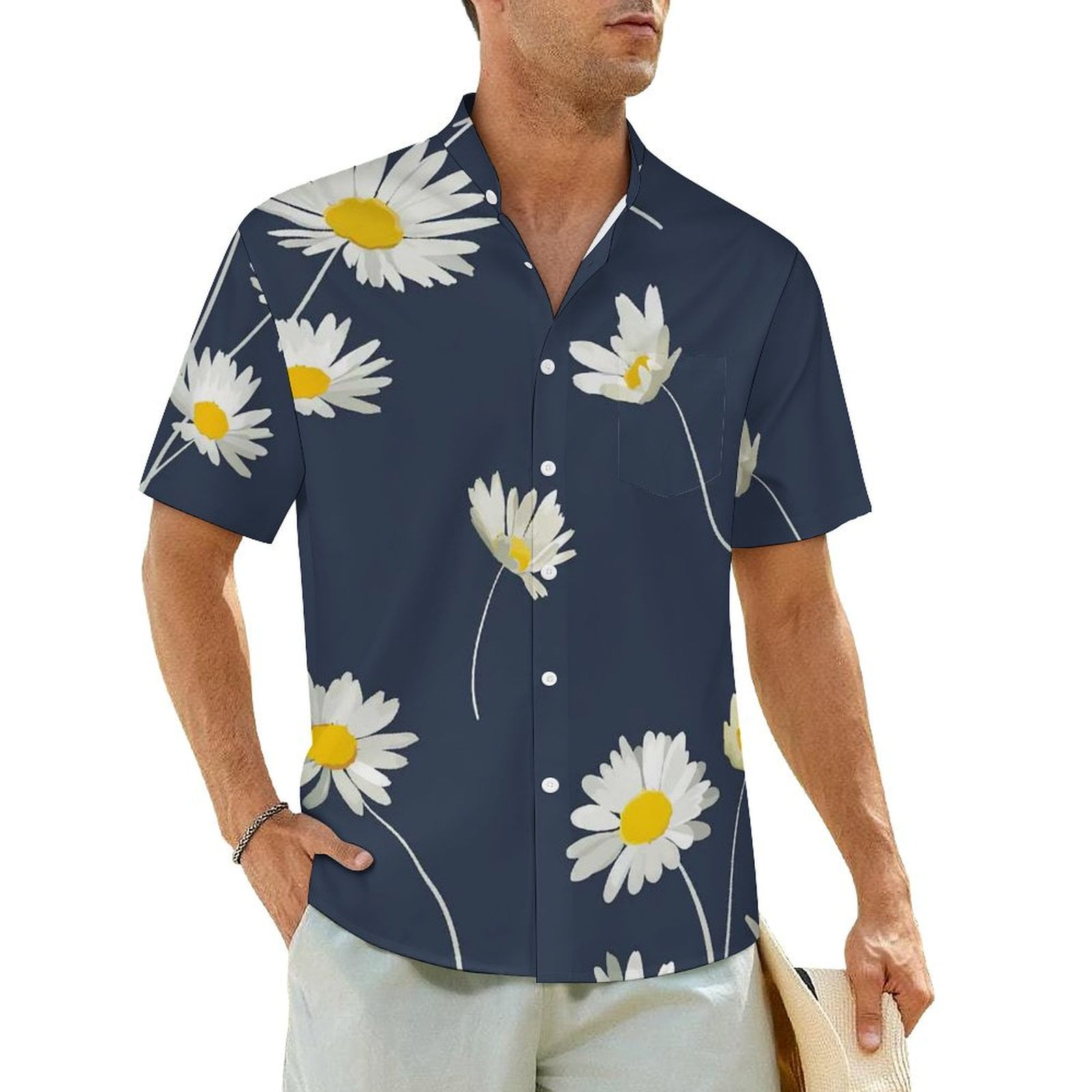 Beautiful Daisy Pattern Casual Shirt Daisies Flowers Print Classic ...