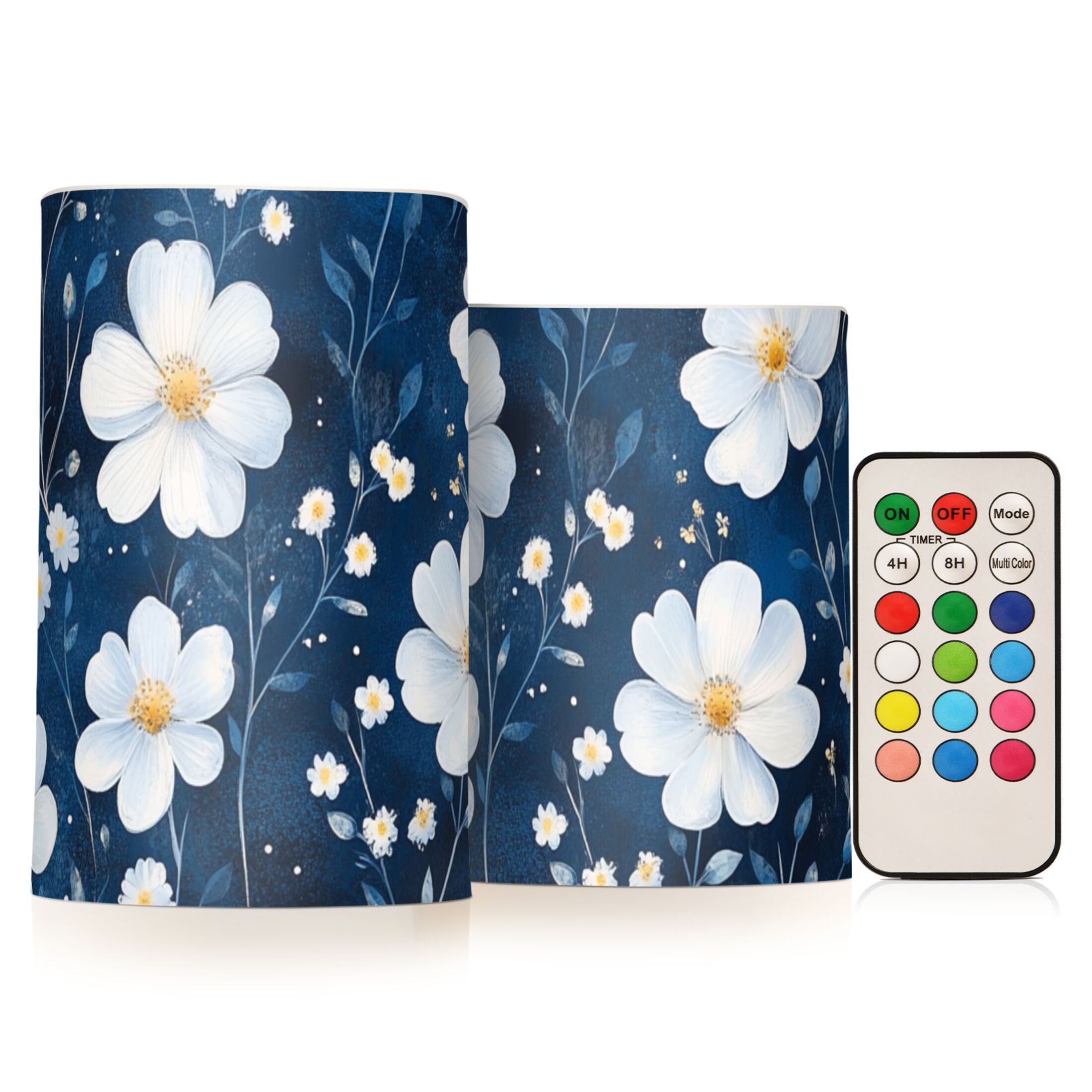 Beautiful Daisy Pattern Flickering Flameless Candles Battery Operated ...