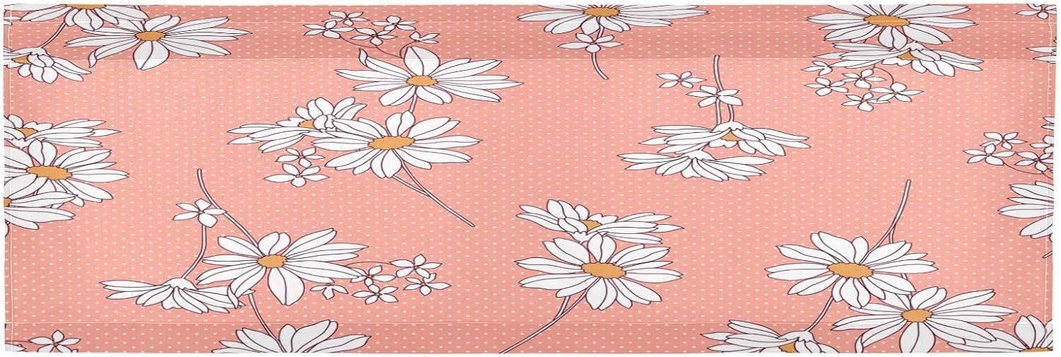 Beautiful Daisy Trolley Bag Curtain Drape, 54" x 18" Curtain Window ...