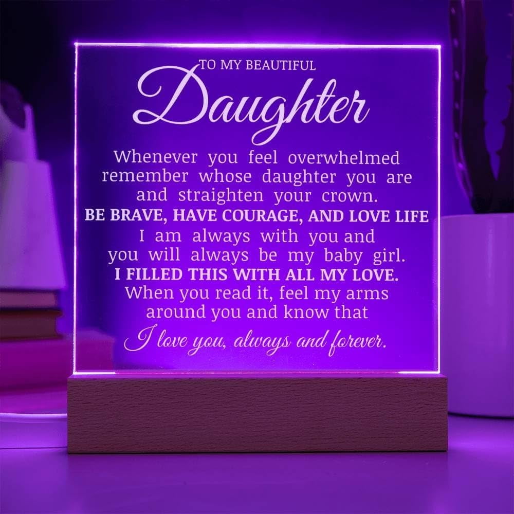 To My Beautiful Daughter "Straighten Your Crown" Acrylic Plaque ...