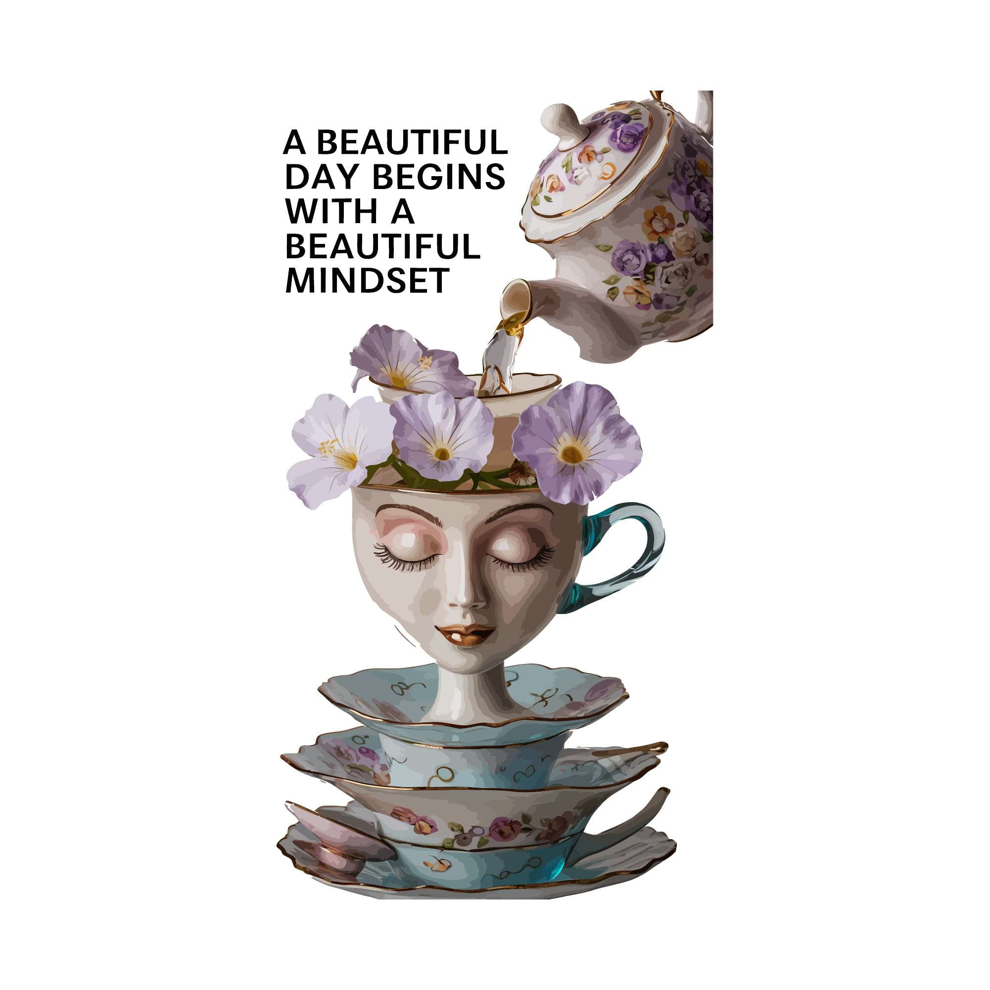 Beautiful Day Begins Beautiful Mind Be positive thoughtful Motivation ...